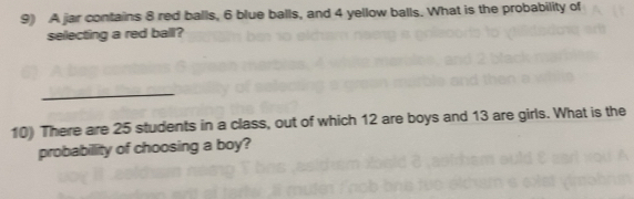 Solved: A jar contains 8 red balls, 6 blue balls, and 4 yellow balls ...