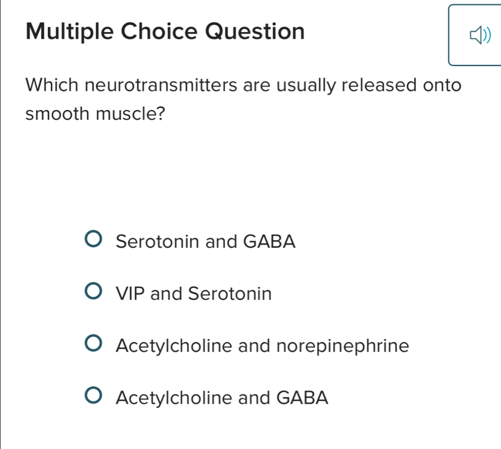 Solved: Question Which neurotransmitters are usually released onto ...
