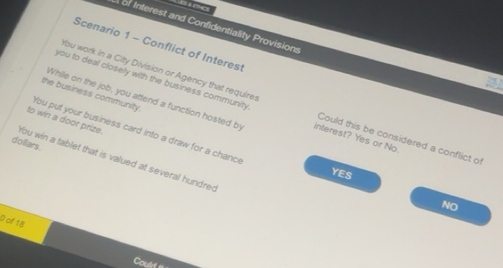 Solved: of Interest and Confidentiality Provisions Scenario 1 ...