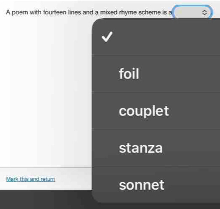 Solved: A poem with fourteen lines and a mixed rhyme scheme is a foil ...