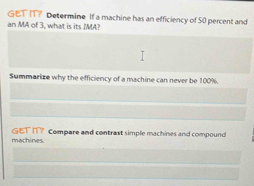Solved: GET IT? Determine If a machine has an efficiency of 50 percent ...
