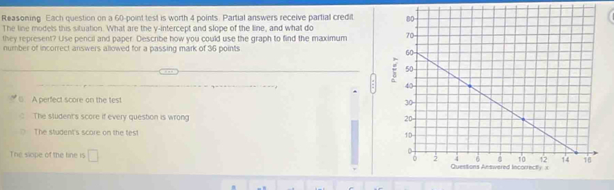 Solved: Reasoning Each question on a 60 -point test is worth 4 points ...