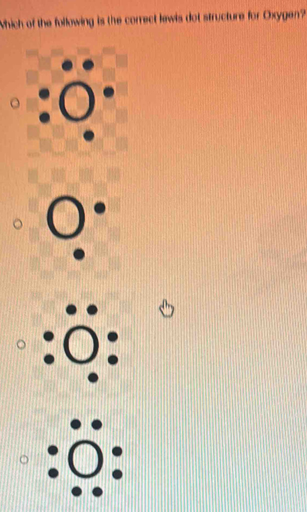 Solved: which of the following is the correct lewis dot structure for ...