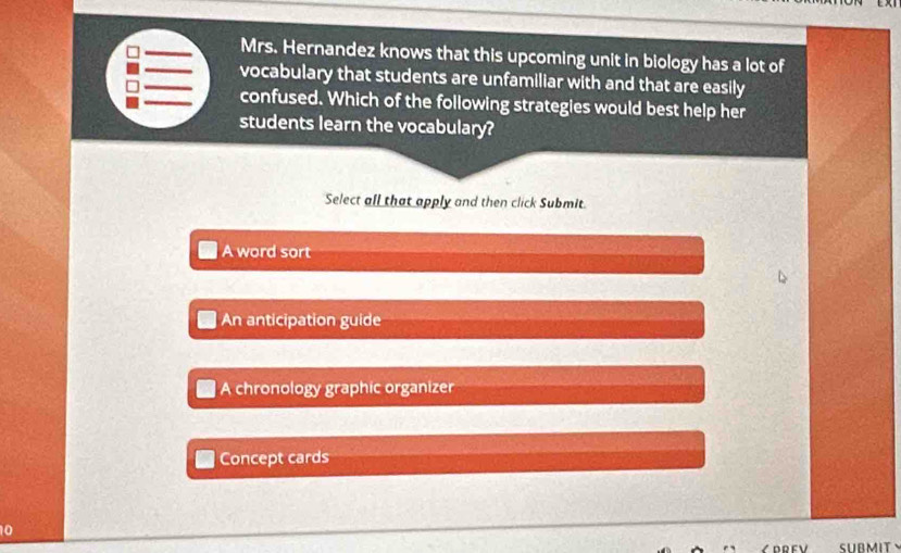 Solved: Mrs. Hernandez knows that this upcoming unit in biology has a ...