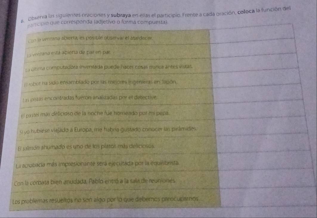 Resuelto:Observa las siguientes oraciones y subraya en ellas el ...