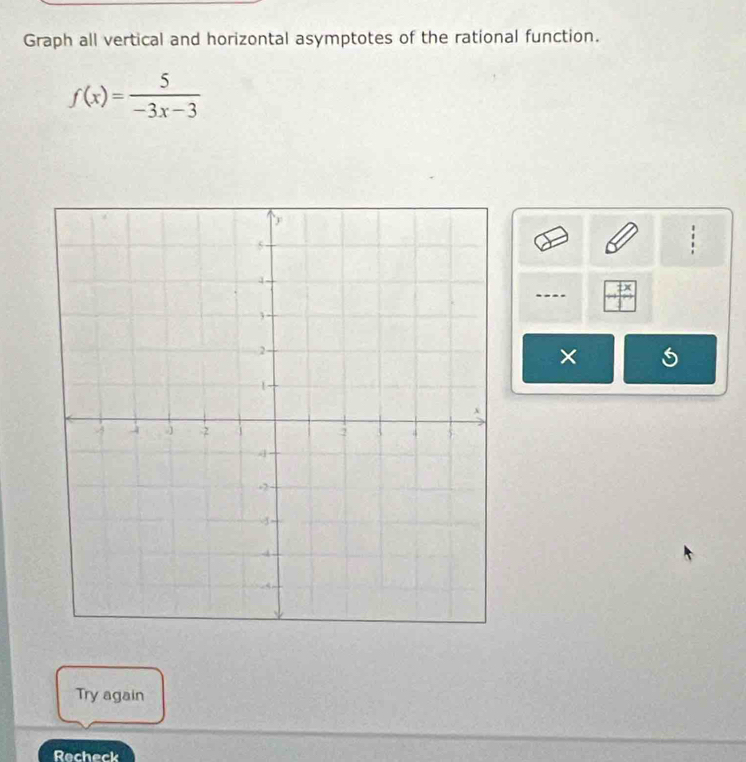 Solved: Graph all vertical and horizontal asymptotes of the rational ...