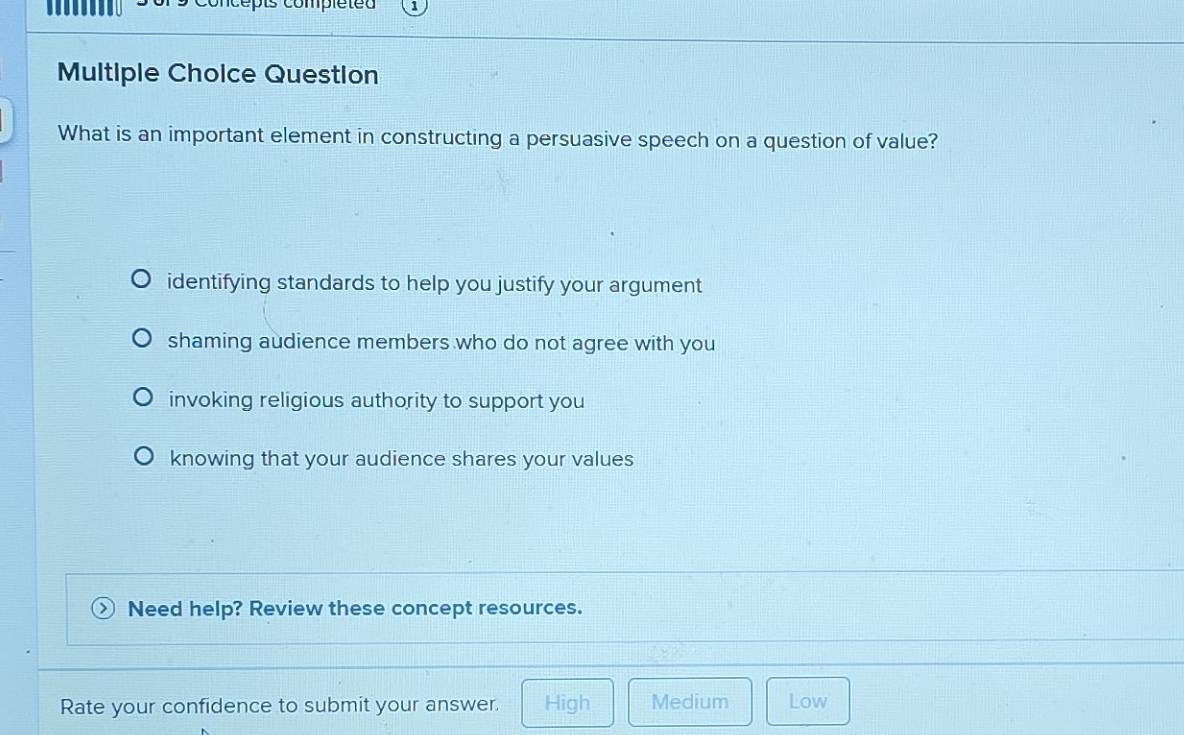 Solved: completed Multiple Choice Question What is an important element ...