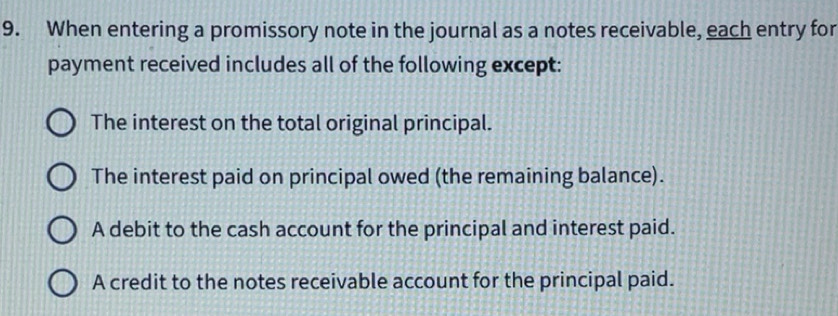 Solved: When entering a promissory note in the journal as a notes ...