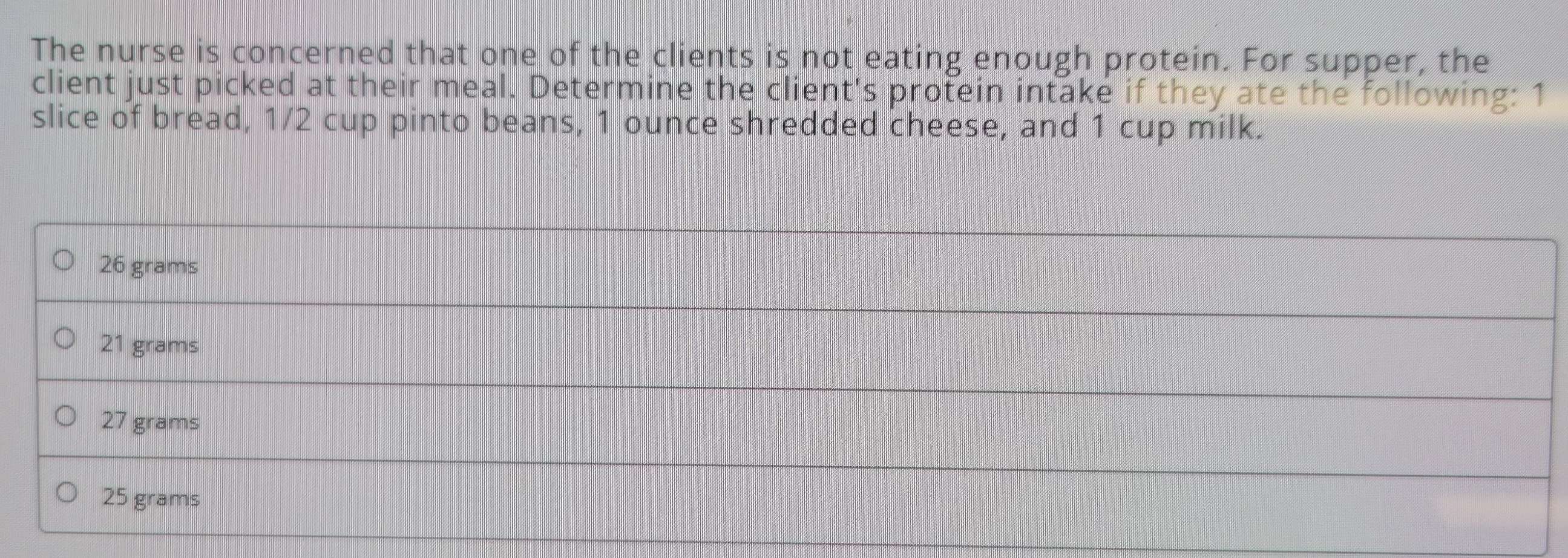 Solved: The nurse is concerned that one of the clients is not eating ...