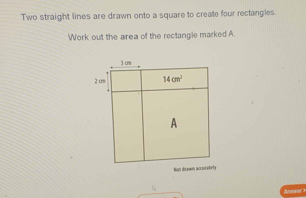 Solved: Two straight lines are drawn onto a square to create four ...