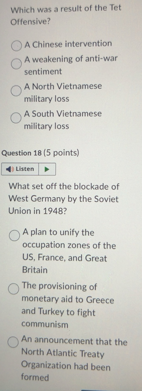 Solved: Which was a result of the Tet Offensive? A Chinese intervention ...
