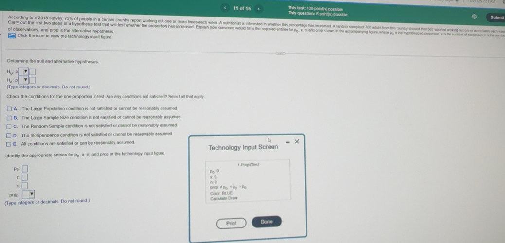 Gelöst:This test: 100 point(s) possibln 11 of 15 This question: 6 point ...