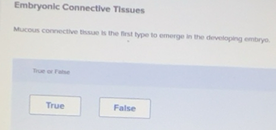 Solved: Embryonic Connective Tissues Mucous connective tissue is the ...