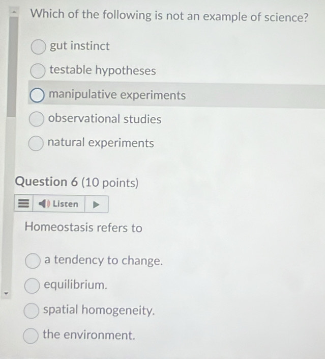 Solved: Which of the following is not an example of science? gut ...