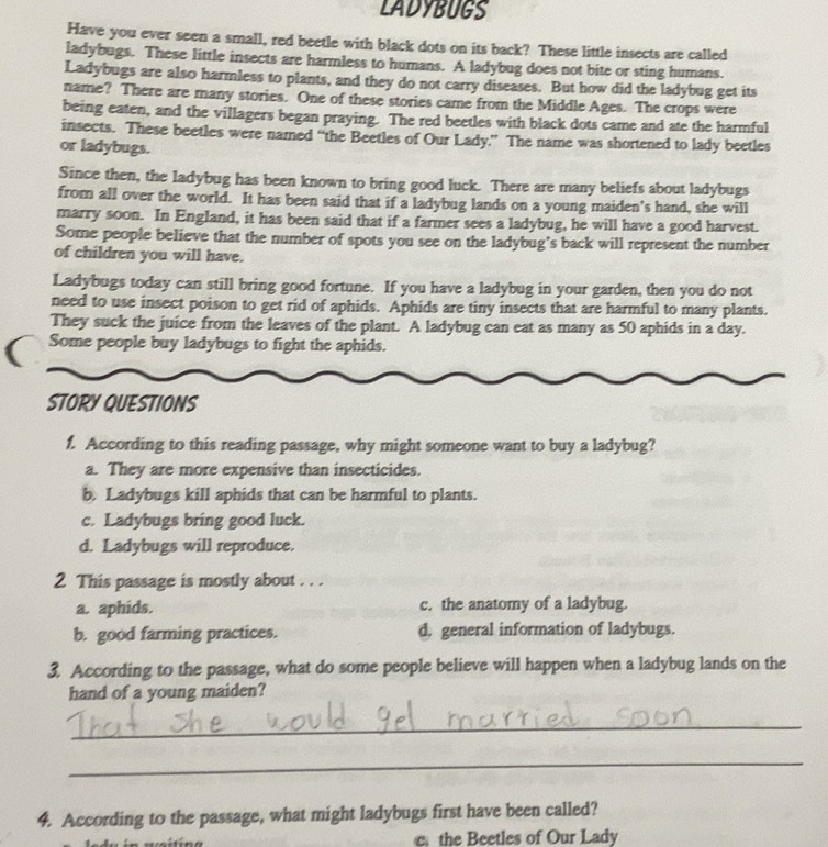 Solved: LADYBUGS Have you ever seen a small, red beetle with black dots ...
