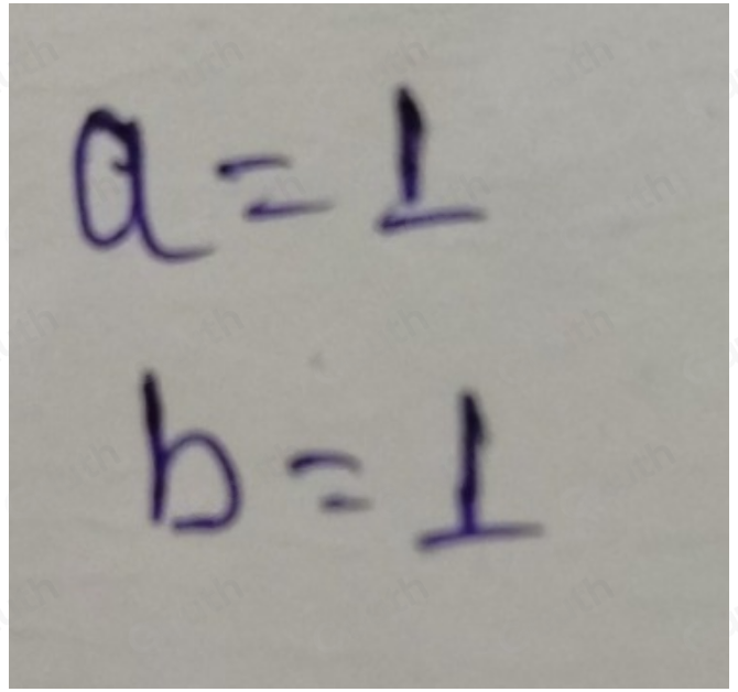 Solved: Find the values of a and b such that x^2-2x+2=(x-a)^2+b [Math]
