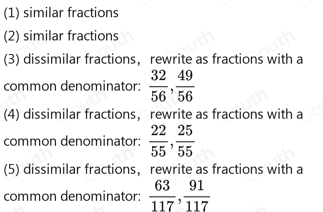 Solved: Fractions are similar if they have the same denominator. It is ...