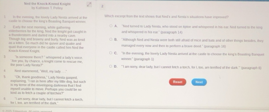 Solved: Ned the Knock-Kneed Knight 2 by Kathleen T. Pelley 1 In the ...