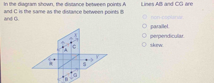 Solved: In the diagram shown, the distance between points A Lines AB ...
