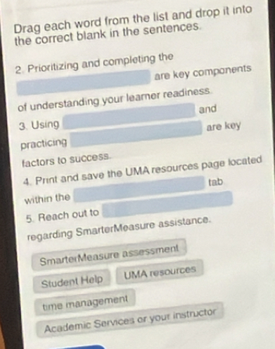 Solved: Drag each word from the list and drop it into the correct blank ...