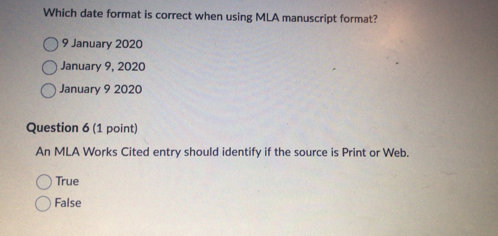 Solved: Which date format is correct when using MLA manuscript format ...
