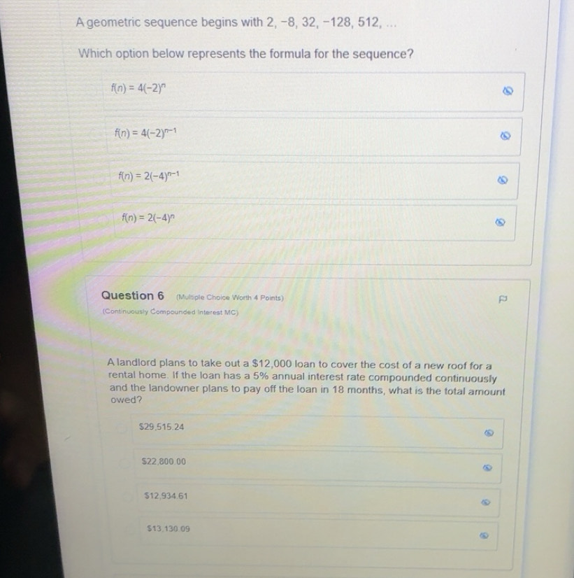 Solved: A geometric sequence begins with 2, −8, 32, −128, 512 ...