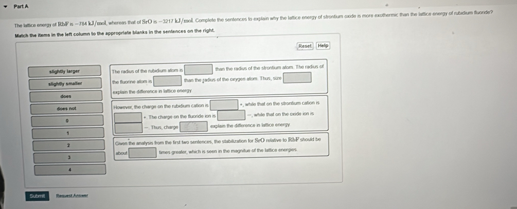 Solved: The lattice energy of RbF is −784 kJ/mol, whereas that of SrO ...