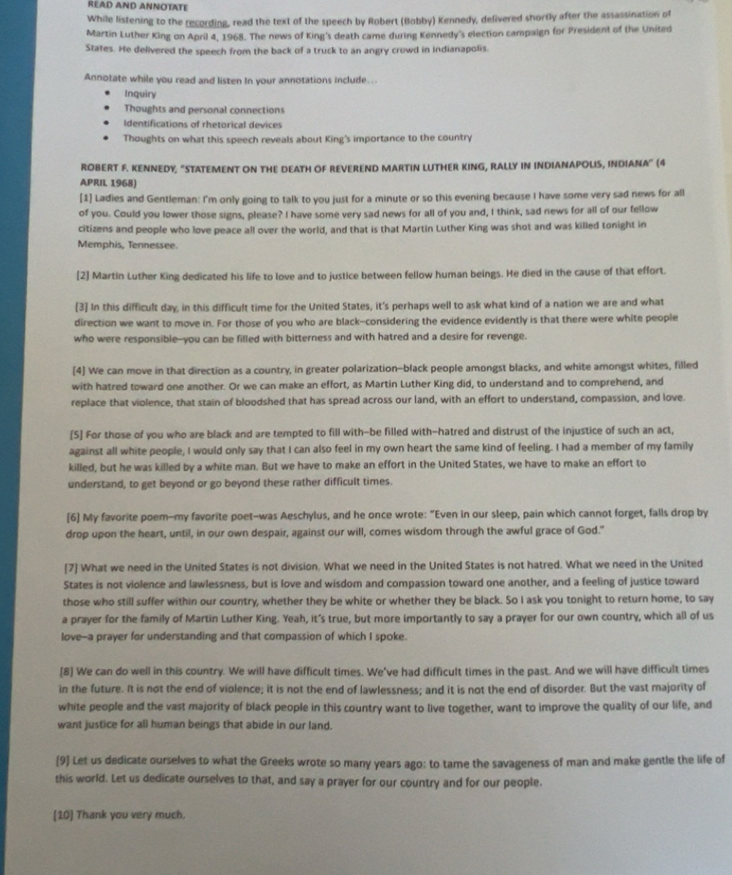 Solved: READ AND ANNOTATE While listening to the recording, read the ...