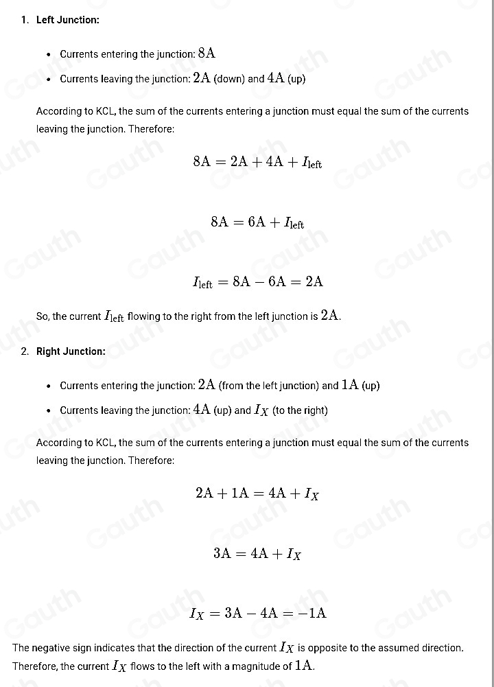 Solved: The diagram below shows the currents in a set of wires. What is ...