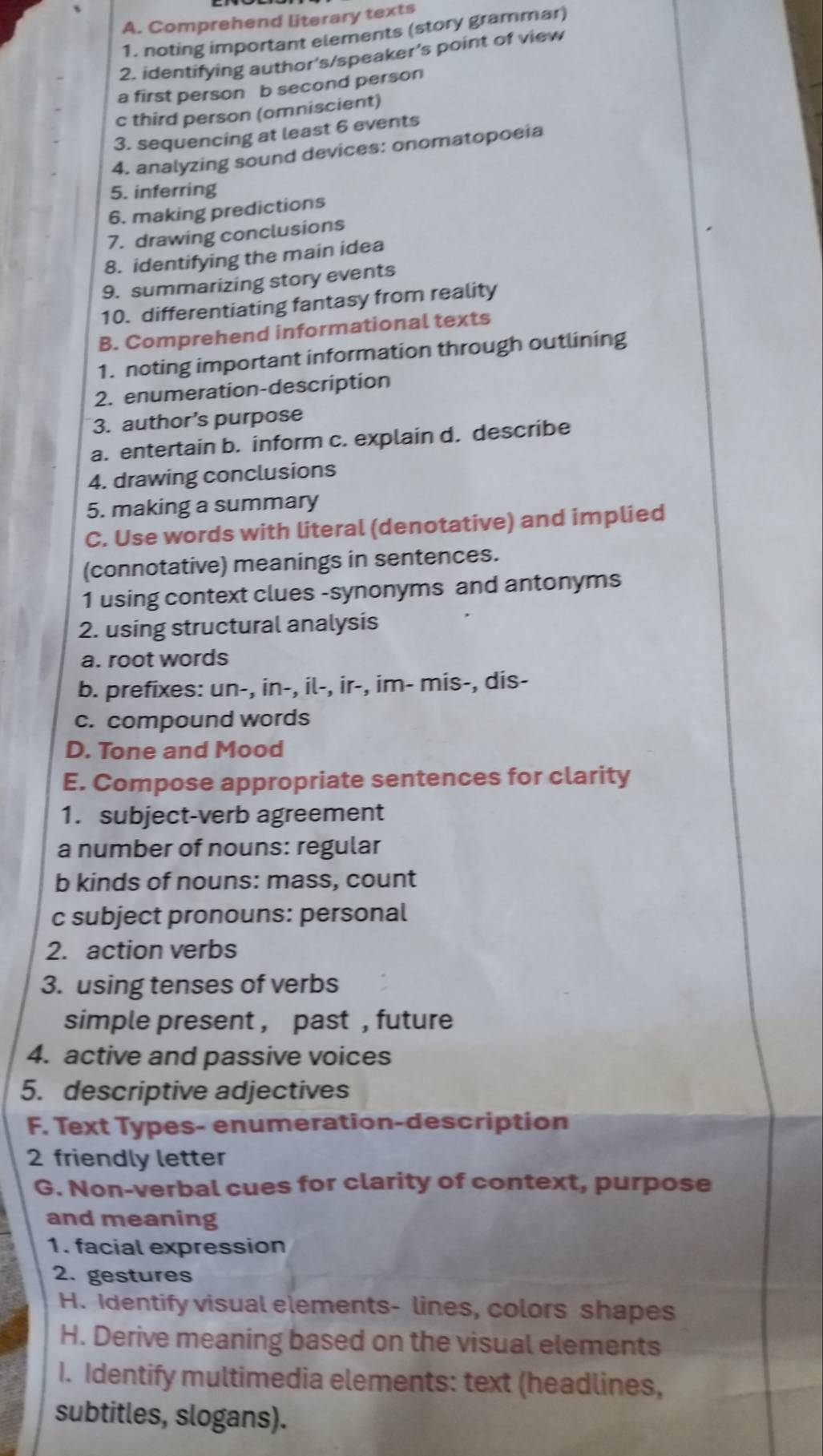 Solved: Comprehend literary texts 1. noting important elements (story ...