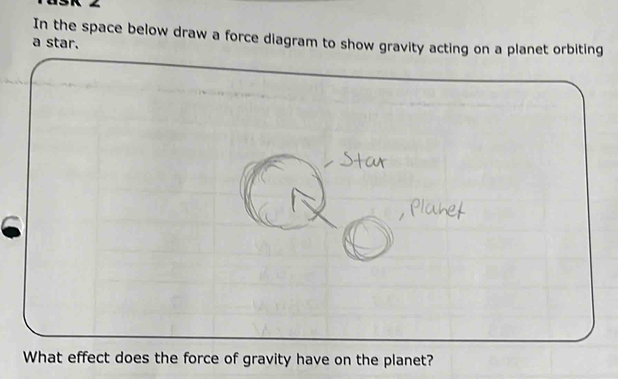 Solved: In the space below draw a force diagram to show gravity acting ...