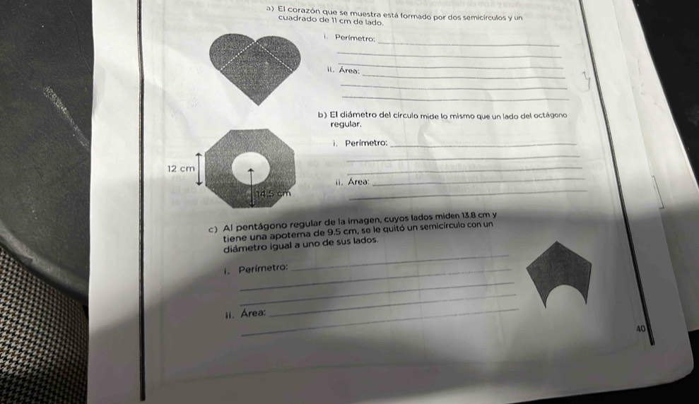 Resuelto:El corazón que se muestra está formado por dos semicírculos y ...