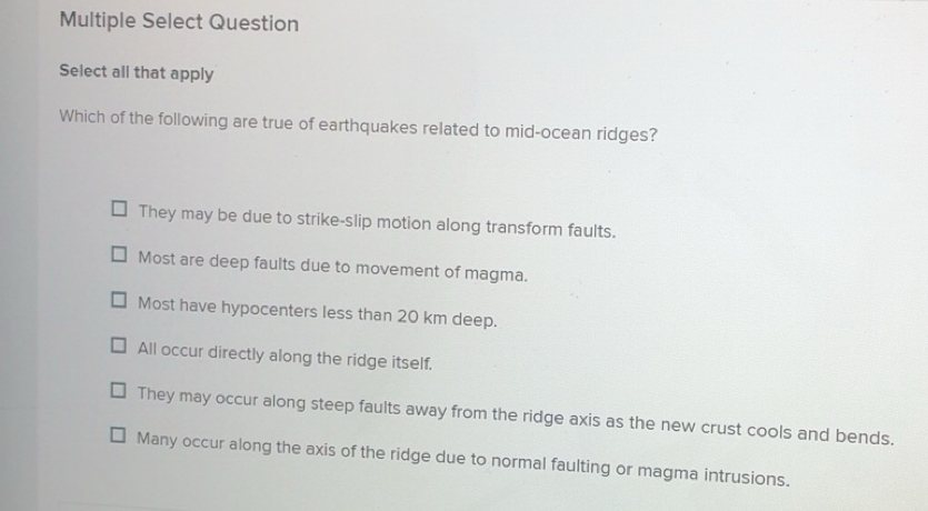 Solved: Multiple Select Question Select all that apply Which of the ...