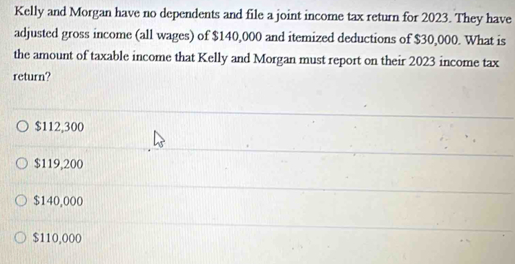 Solved: Kelly and Morgan have no dependents and file a joint income tax ...