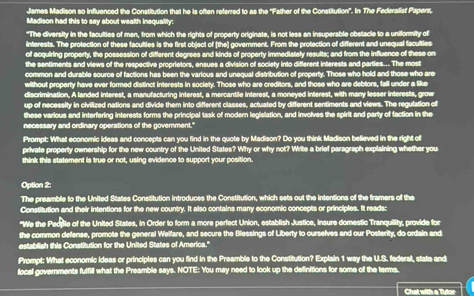 Solved: James Madison so influenced the Constitution that he is often ...