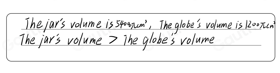 Solved: A globe and a cylindrical shaped jar have a radius of 30cm each ...