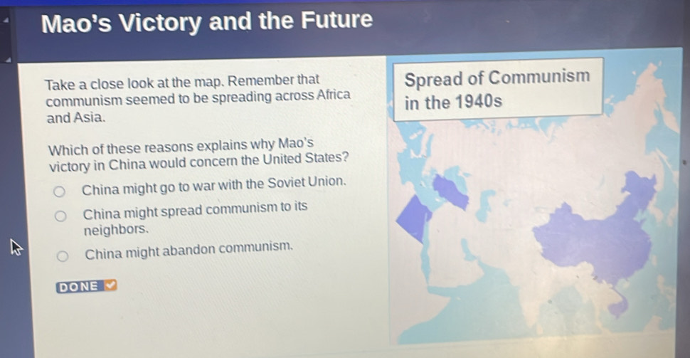 Solved: Mao's Victory and the Future Take a close look at the map ...