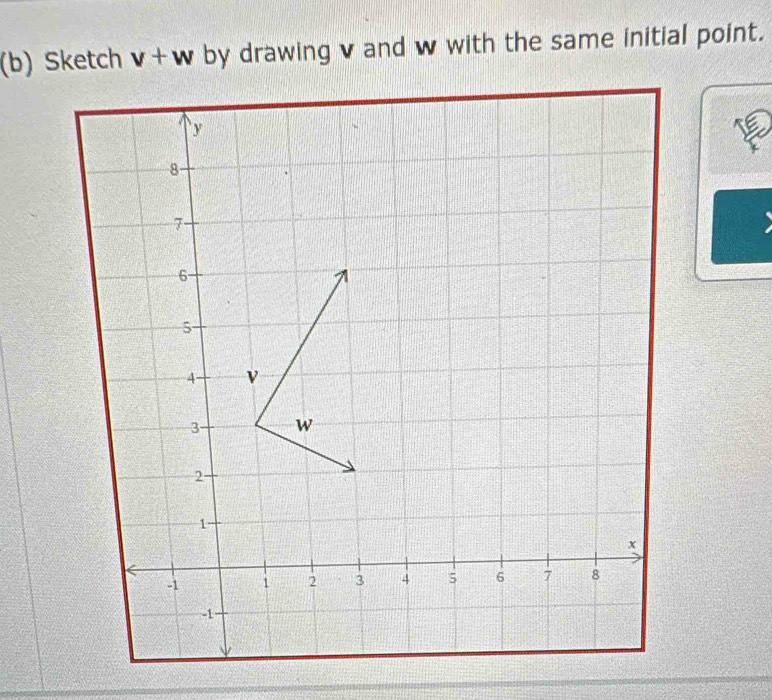 Solved: Sketch v+w by drawing v and w with the same initial point. [Math]