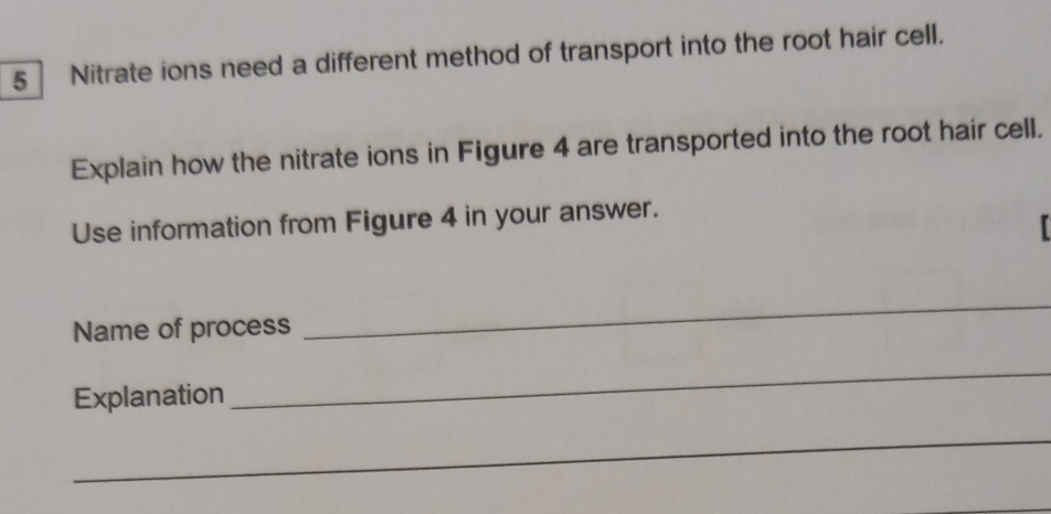 Solved: Nitrate ions need a different method of transport into the root ...