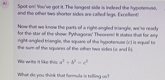 Gelöst:Al Spot on! You've got it. The longest side is indeed the ...