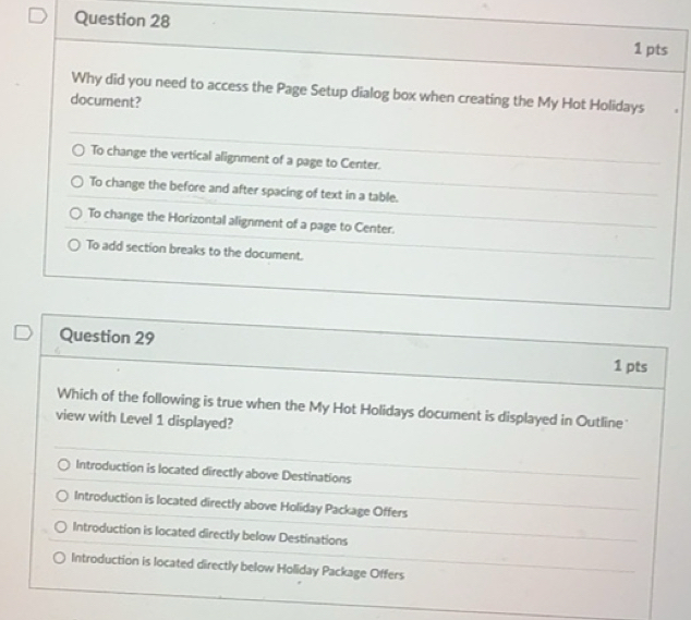 Solved: Why did you need to access the Page Setup dialog box when ...