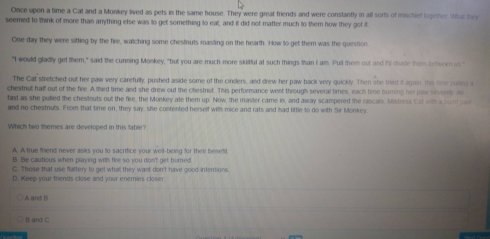 Solved: Once upon a time a Cat and a Monkey lived as pets in the same ...