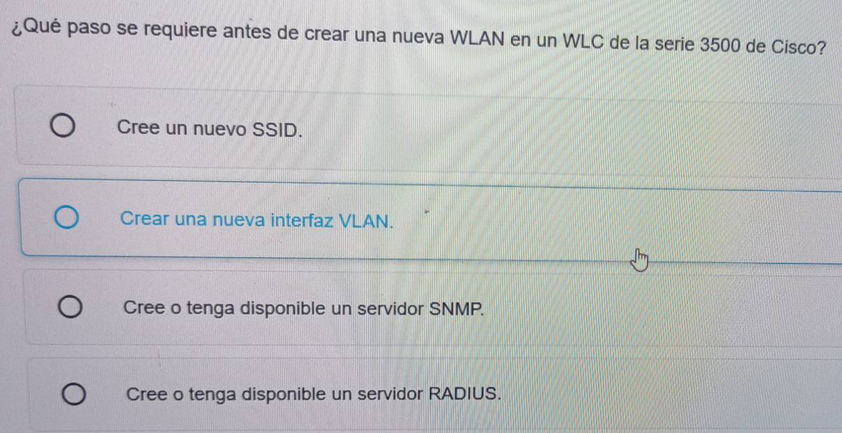 Resuelto:¿Qué paso se requiere antes de crear una nueva WLAN en un WLC ...