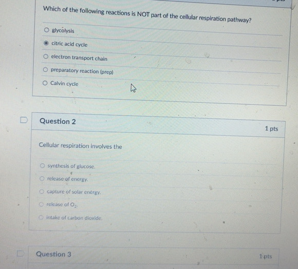 Solved: Which of the following reactions is NOT part of the cellular ...