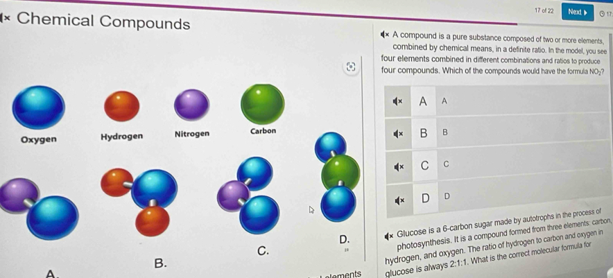 Solved: of 22 Next 17 * Chemical Compounds X A compound is a pure ...