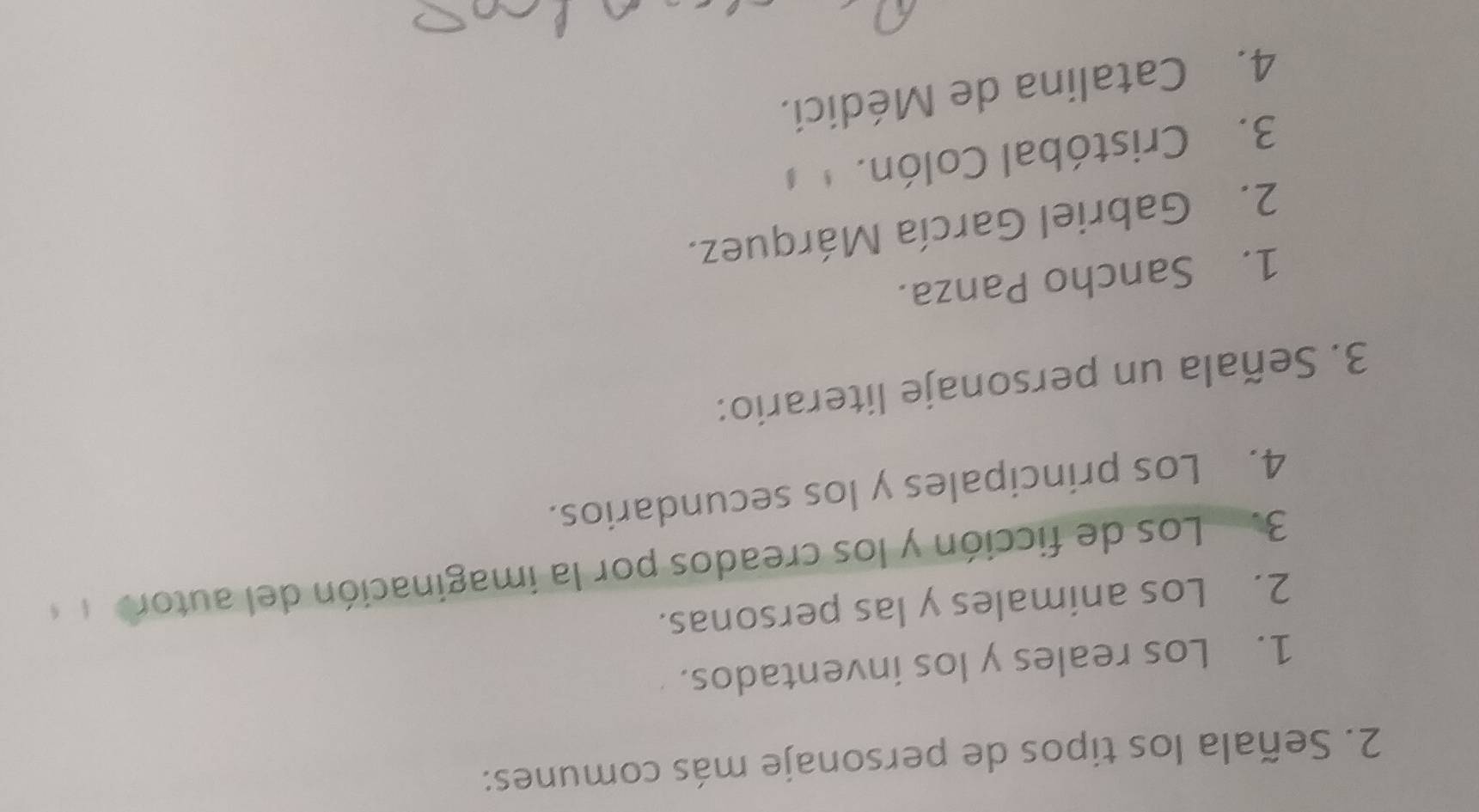 Resuelto:Señala los tipos de personaje más comunes: 1. Los reales y los ...
