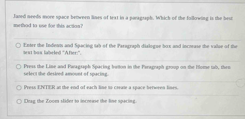 Solved: Jared needs more space between lines of text in a paragraph ...