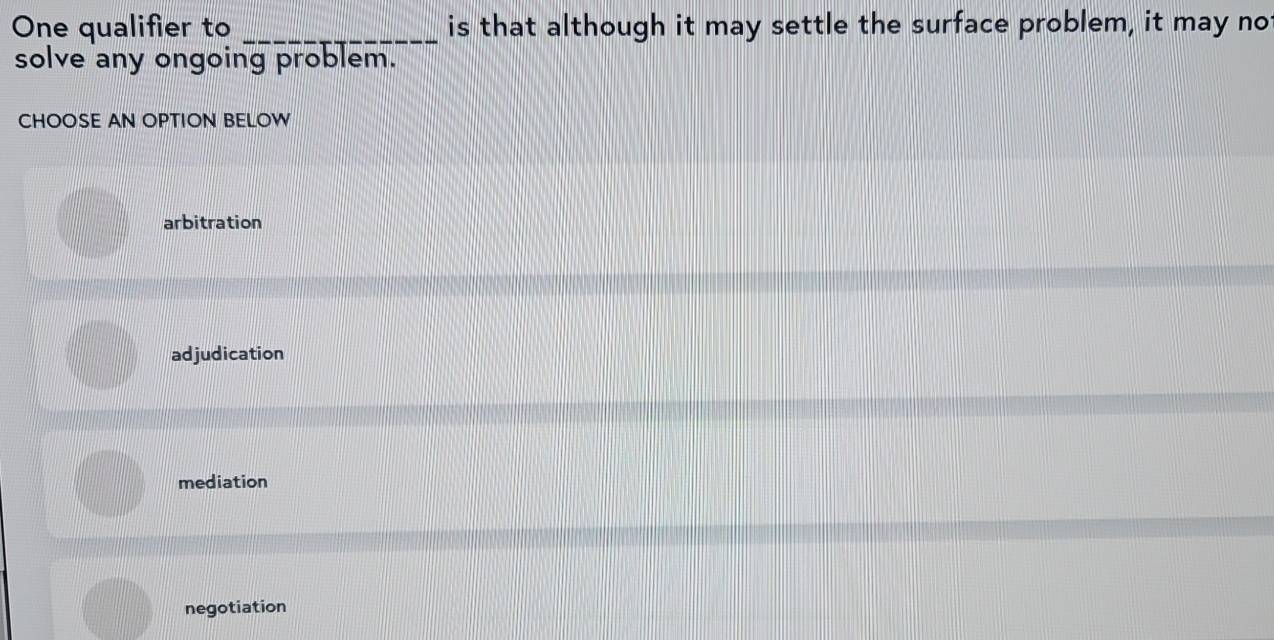 Solved: One qualifier to _is that although it may settle the surface ...