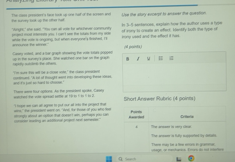 Solved: mayomy The class president's face took up one half of the ...