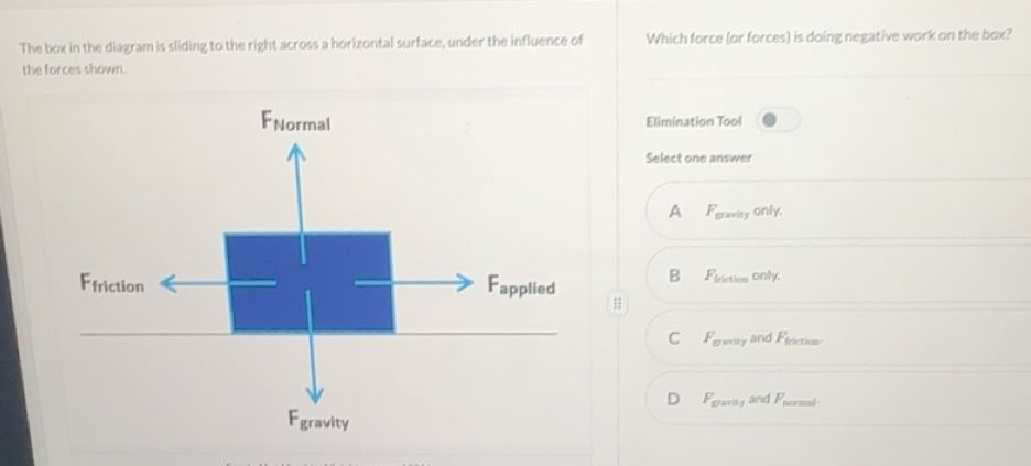 Solved: The box in the diagram is sliding to the right across a ...